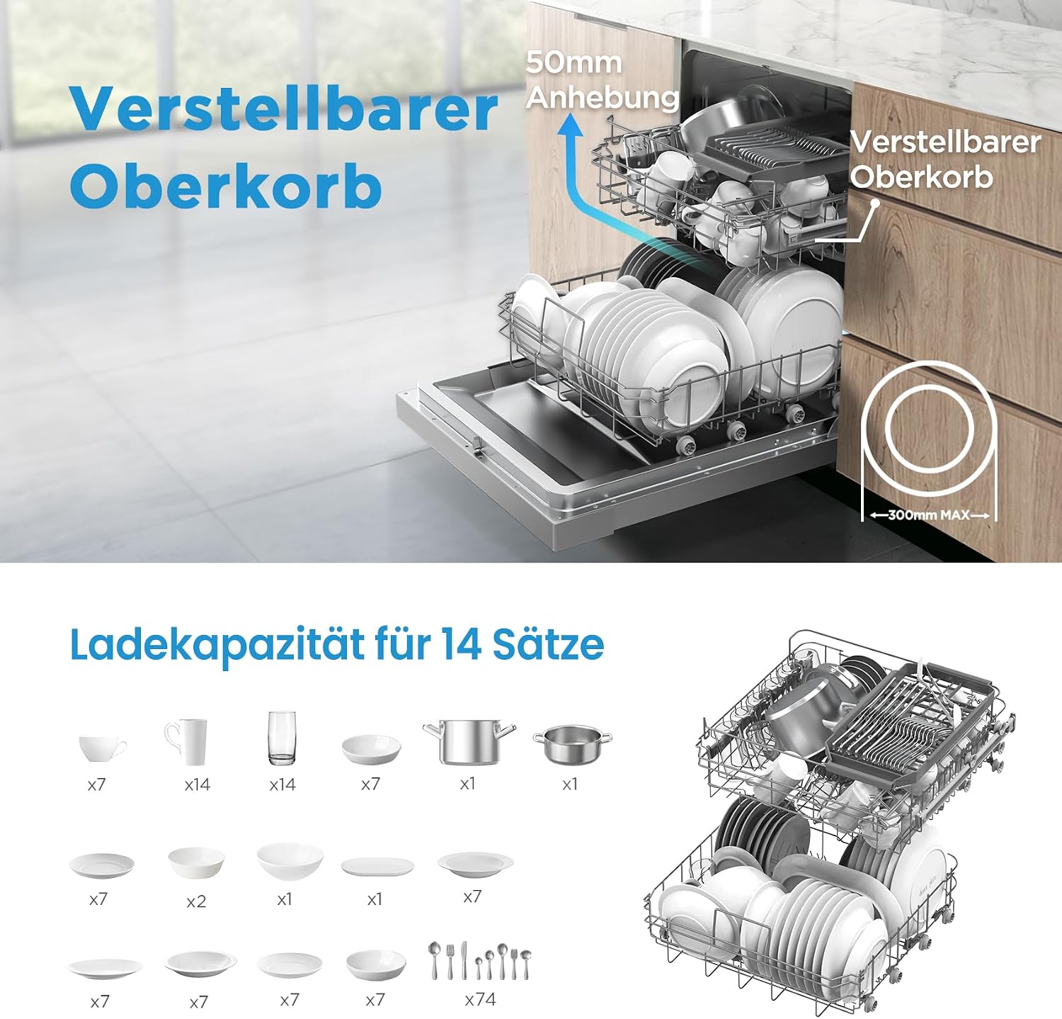 Midea SU 5.35X14CS Integrated Dishwasher 14 Place Nepal | Ubuy