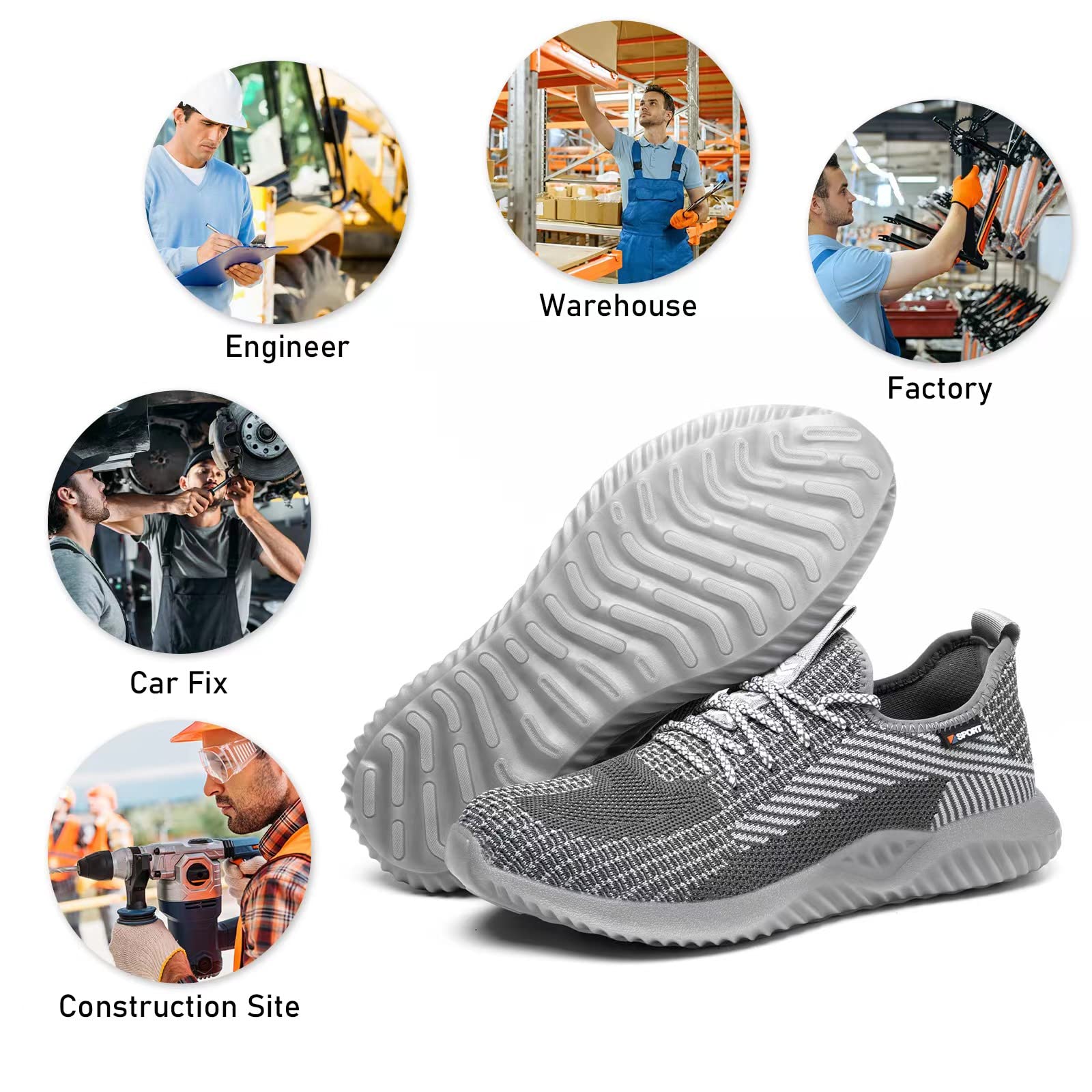 Snapklik.com : Steel Toe Shoes For Men Comfortable Safety Shoes Non ...
