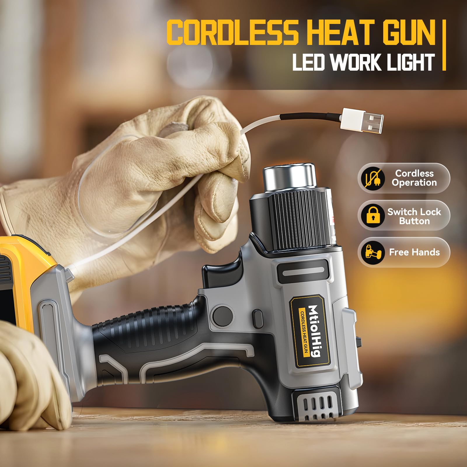 Mtiolhig Cordless Heat Gun for Dewalt 20v Battery, 122F-1022F ...