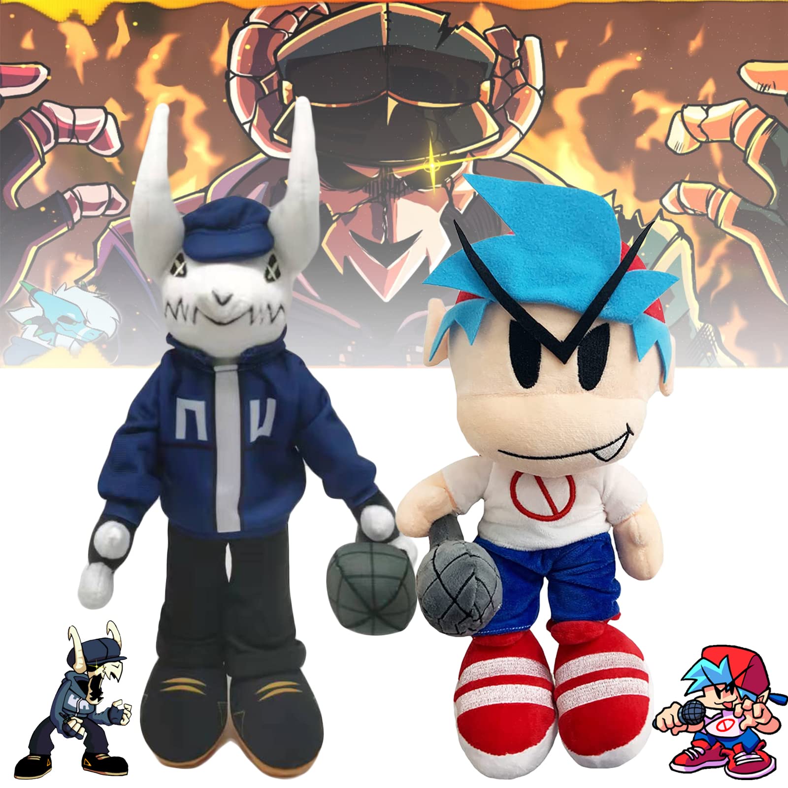 Buy 10.2" FNF Tabi Plush, 9.8" FNF Boyfriend Plushy, 2Pcs Soft Plush ...