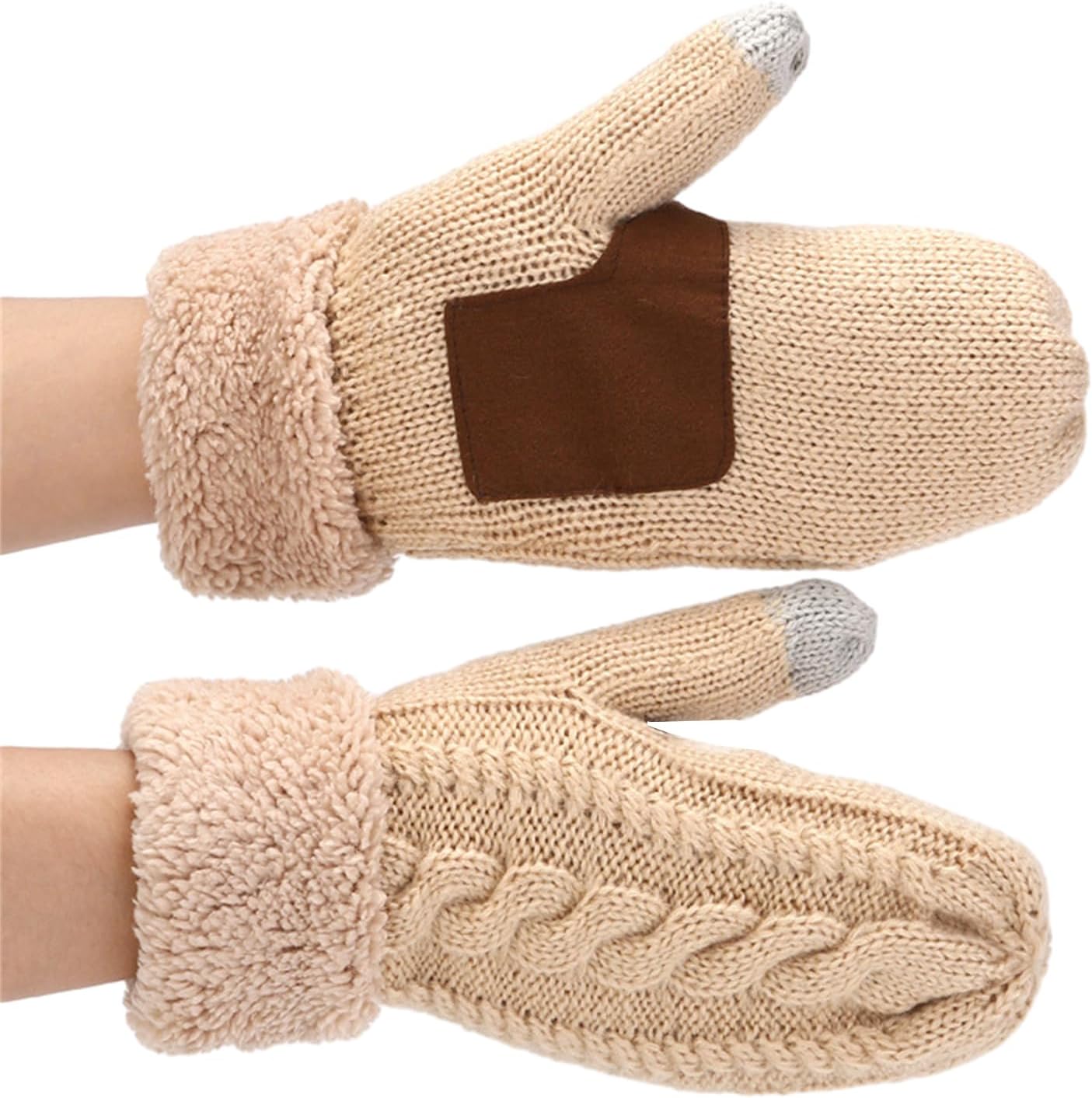Oxtxuzdm Adult Touchable Screen Gloves Full Finger Warm Mittens with ...