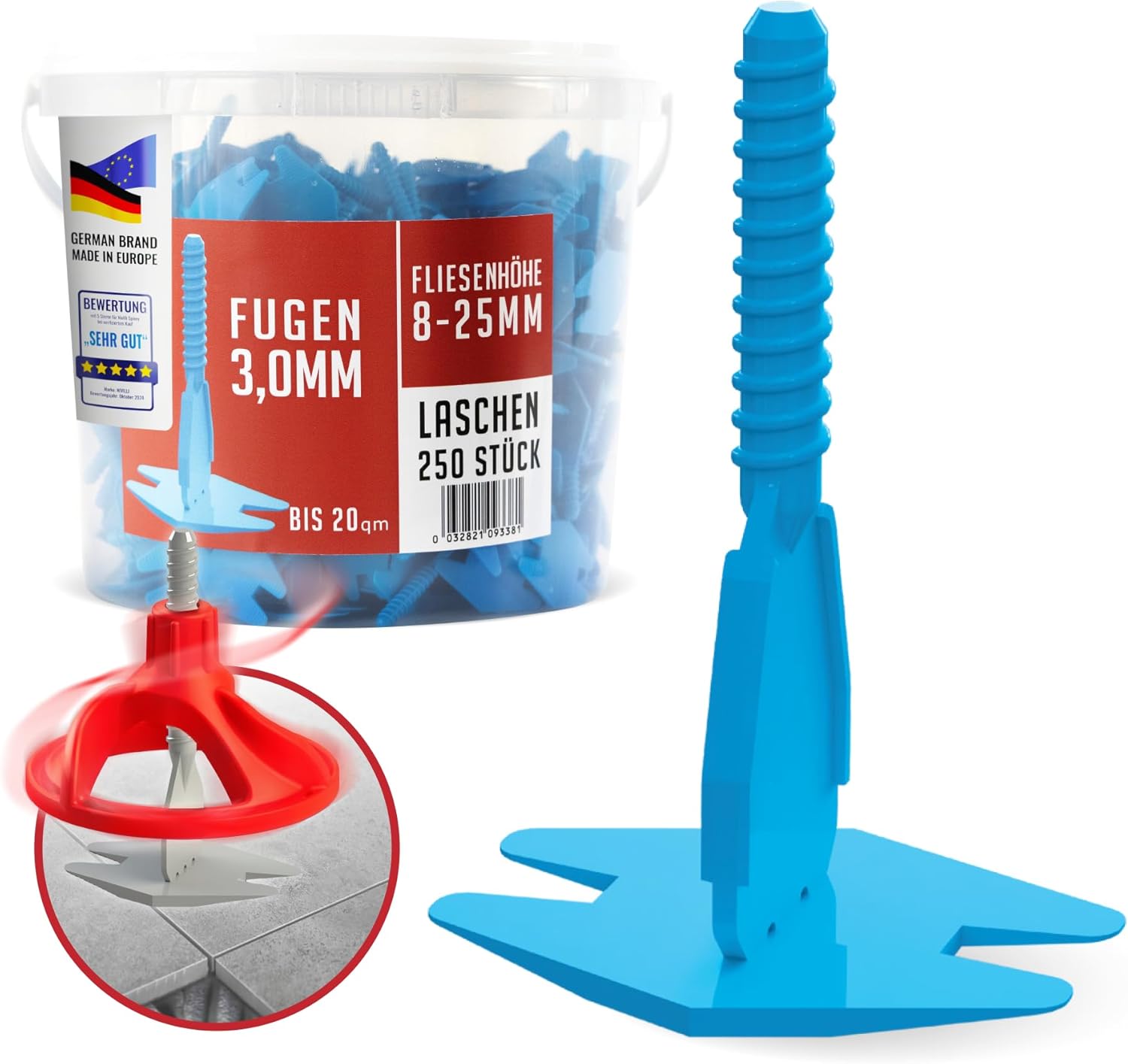 NIVILLI Spinny Levelling System, 250x Spinny tabs (Thread Tabs), Laying ...