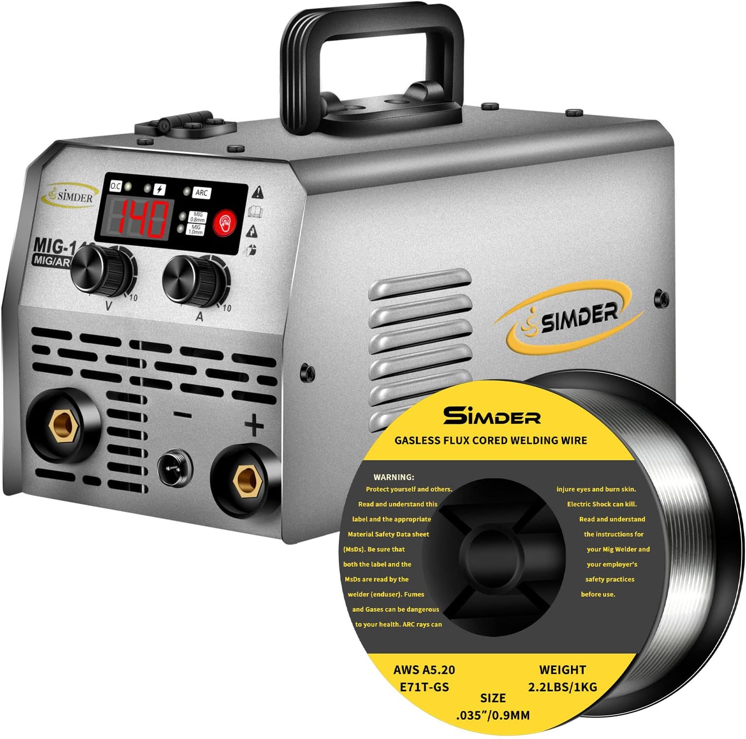 SSIMDER MIG Welder 140A Flux Core Welder & SSIMDER Flux Core Welding ...