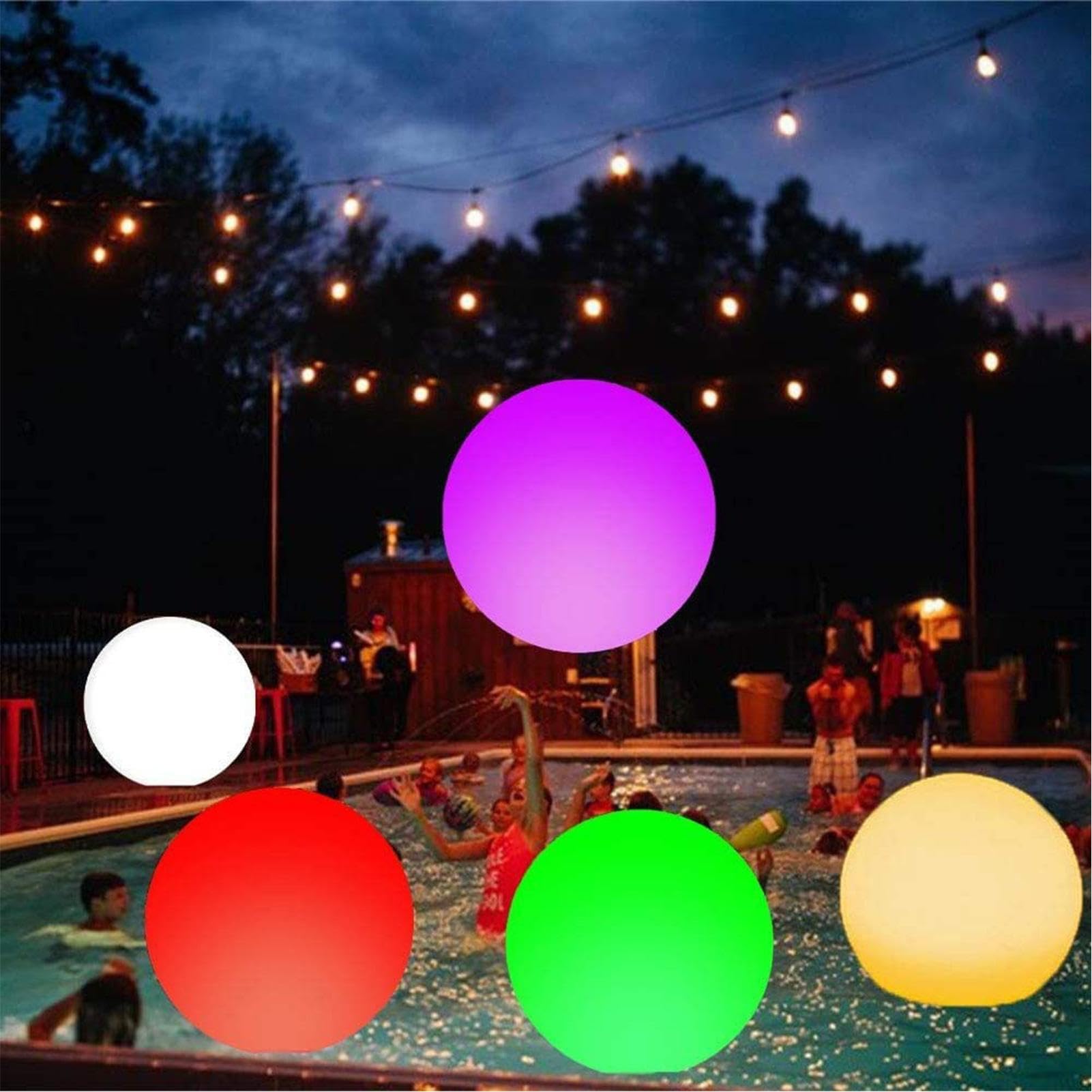 ZONEWD Light Up Ball, LED Beach Ball In Dark Inflatable Pool Ball, 16 ...
