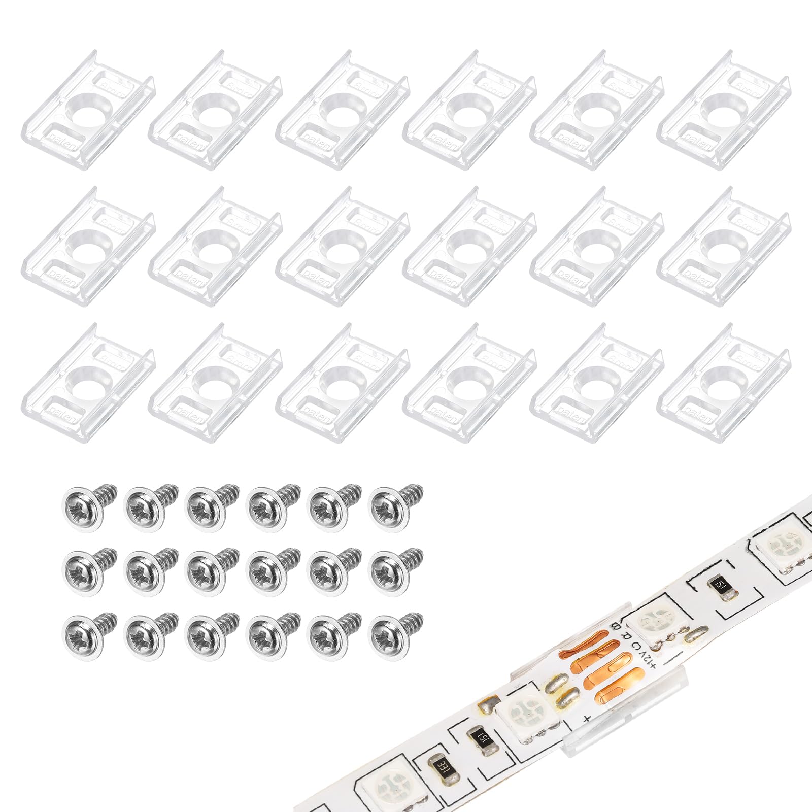 PATIKIL Strip Light Clips, 50 Pcs Clear LED Strip Light Mounting ...
