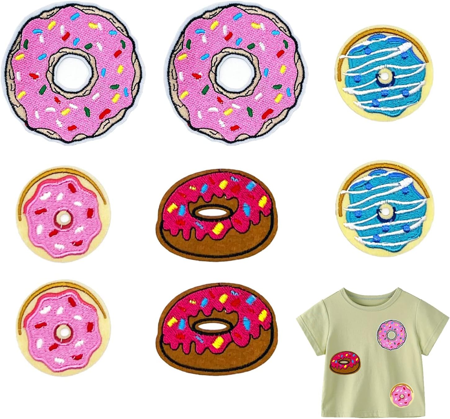 Amazon.com: PatchClub Pink Donut Patch, 3 inches - Iron On/Sew On Cute ...