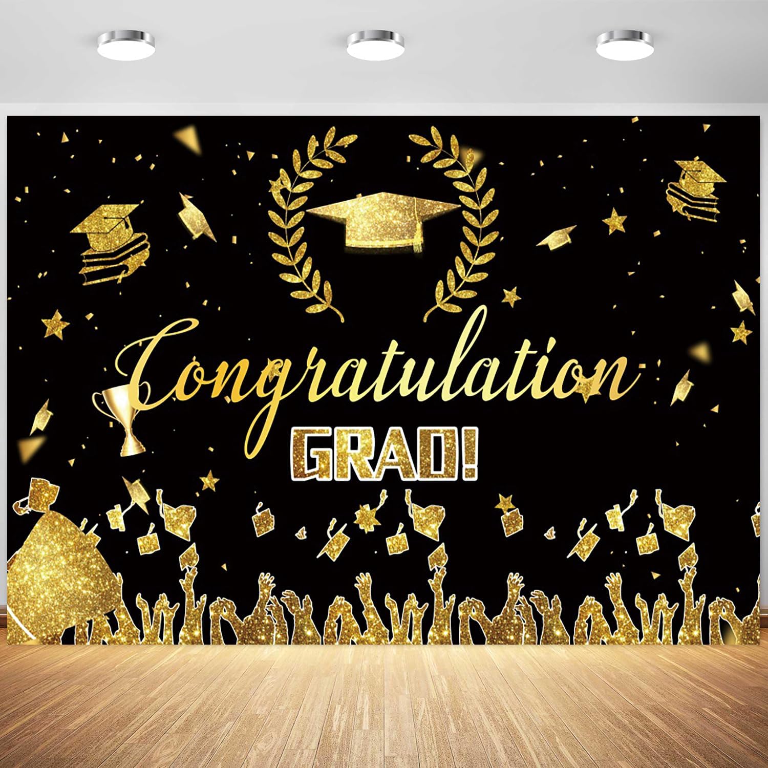 Amazon.com : 7x5ft Graduation Backdrop 2024 Congratulation Grad Black ...
