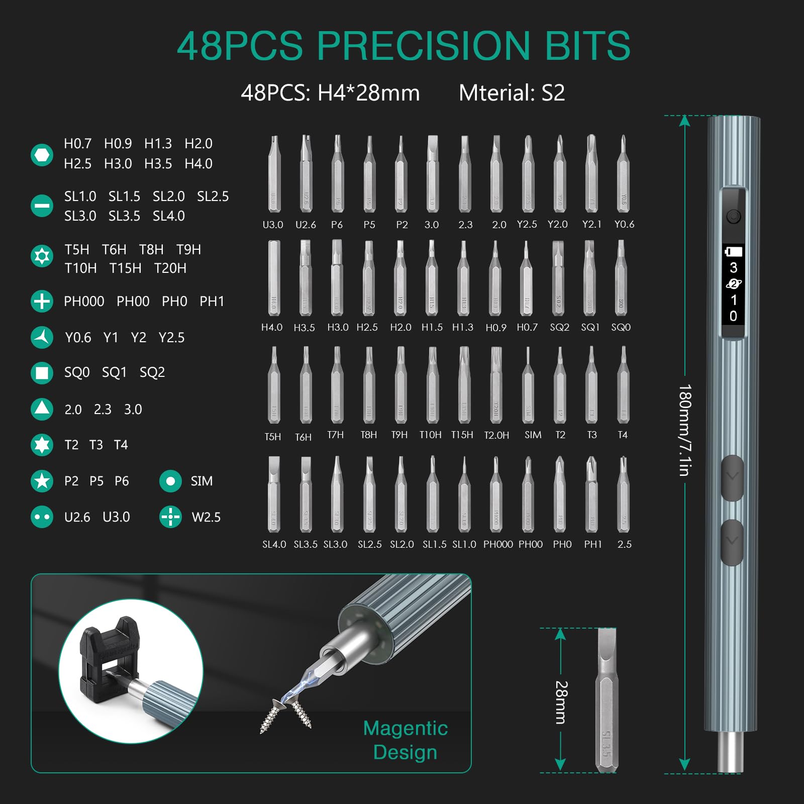 Snapklik.com : ORIA Electric Screwdriver, 52 In 1 Rechargeable Power ...