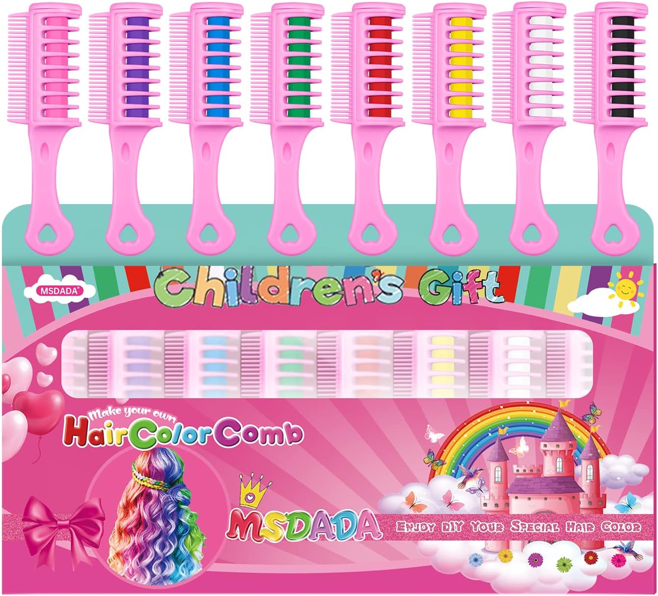 Amazon.com: 10 Color New Hair Chalk Comb Temporary Bright Hair Color ...