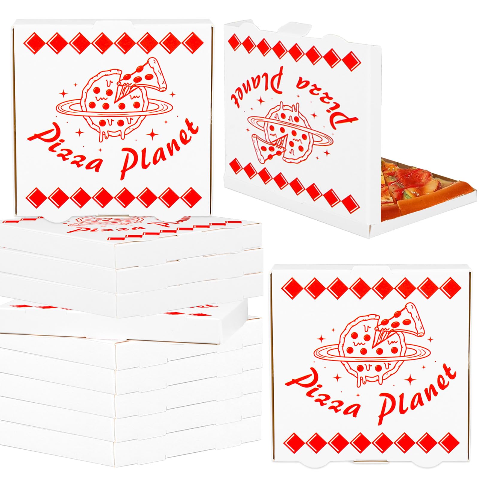 Amazon.com: JolliKids 48 Pack Planet Pizza Boxes Pizza Boxes 3.5 Inch ...