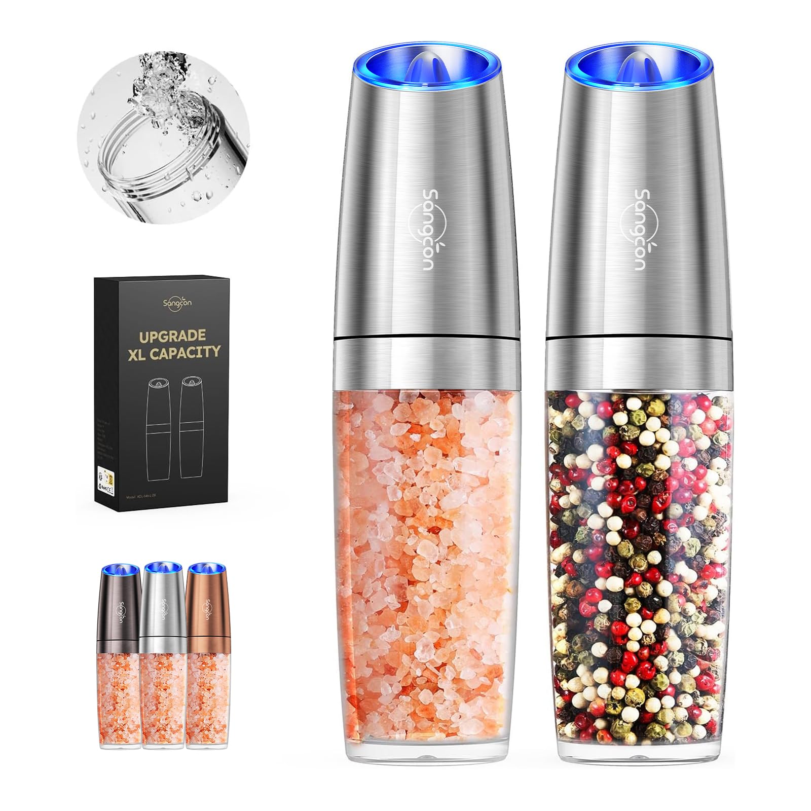 Snapklik.com : Sangcon Gravity Electric Salt And Pepper Grinder Set ...
