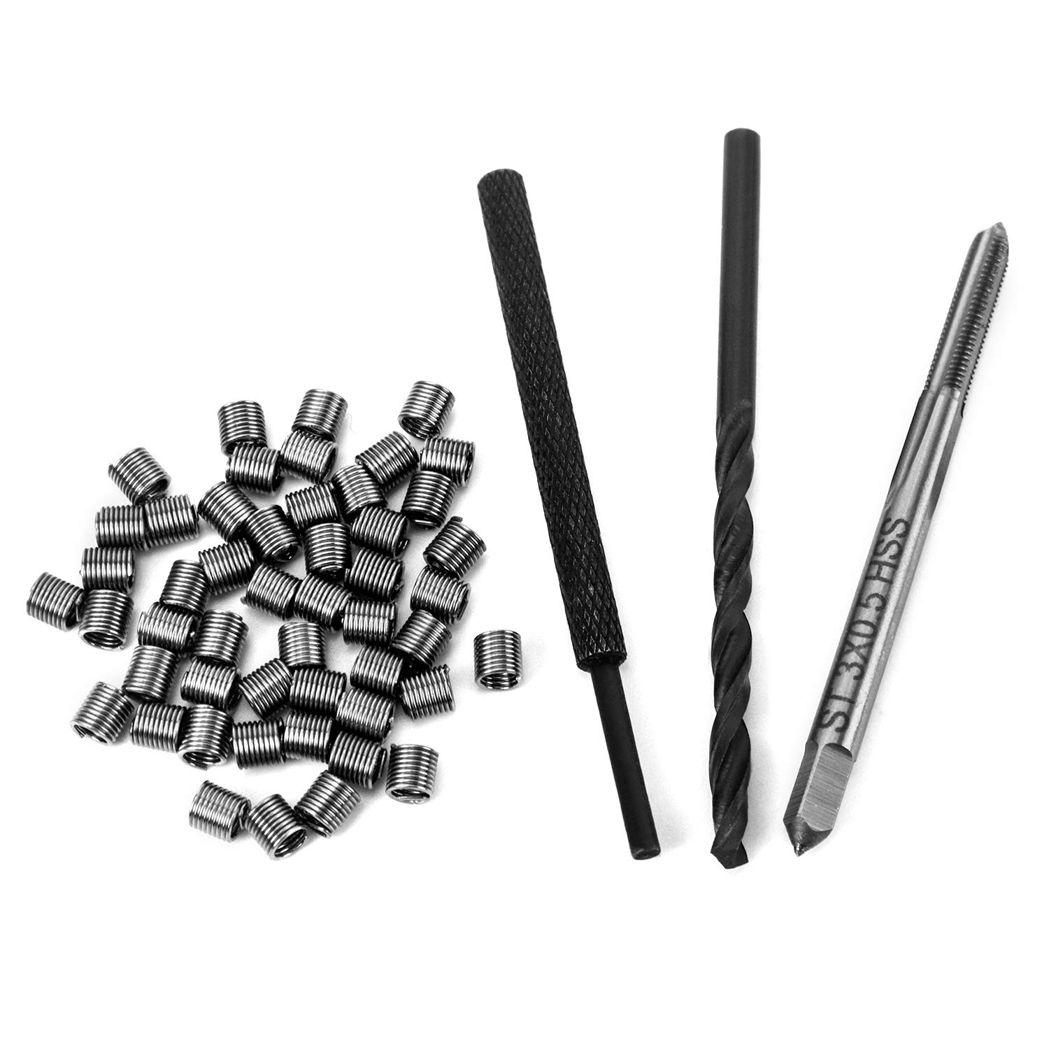 QWORK Thread Repair Installation Kit, M3 x 2D Stainless Steel Thread ...