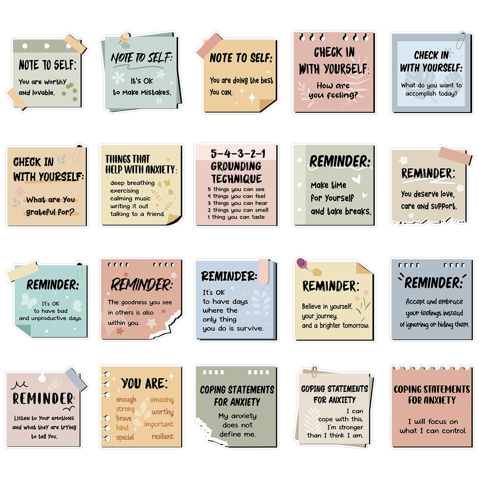 Amazon.com: Copkim 20 Pcs Mental Health Magnets Motivational Daily ...