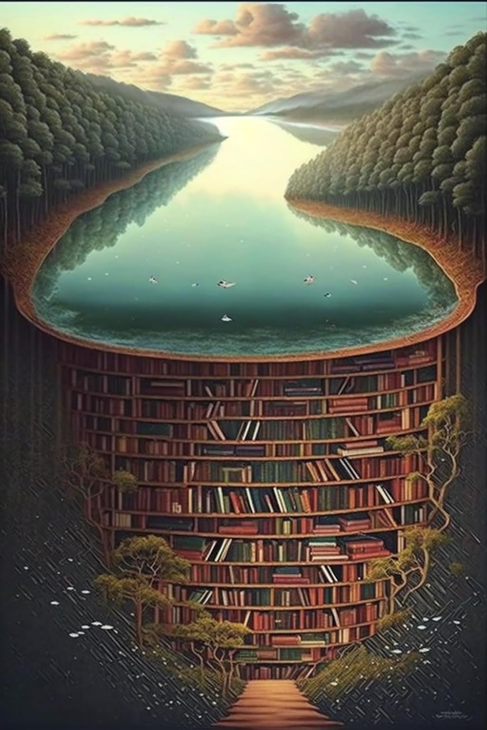Amazon.com: RMSGOZO Ten Thousand Feet Books Diamond Painting - Forest ...