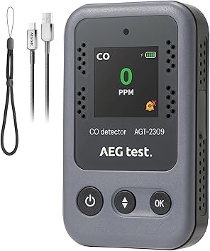 AEGTEST AGT-2309 Portable Carbon Monoxide Detector, 15-Day Standby ...