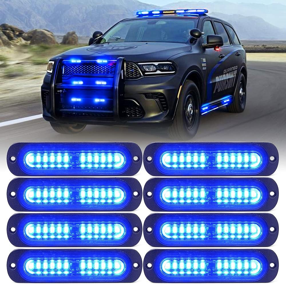 Amazon.com: Xprite Blue LED Emergency Strobe Lights Kit, Surface Flush ...
