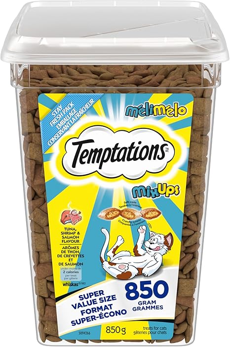 TEMPTATIONS Mix-Ups Adult Cat Treats Tuna, Shrimp & Salmon Flavour ...