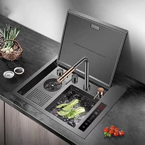 PASPRT Smart Sink, 304 Stainless Steel Sink, Invisible Vegetable Sink ...