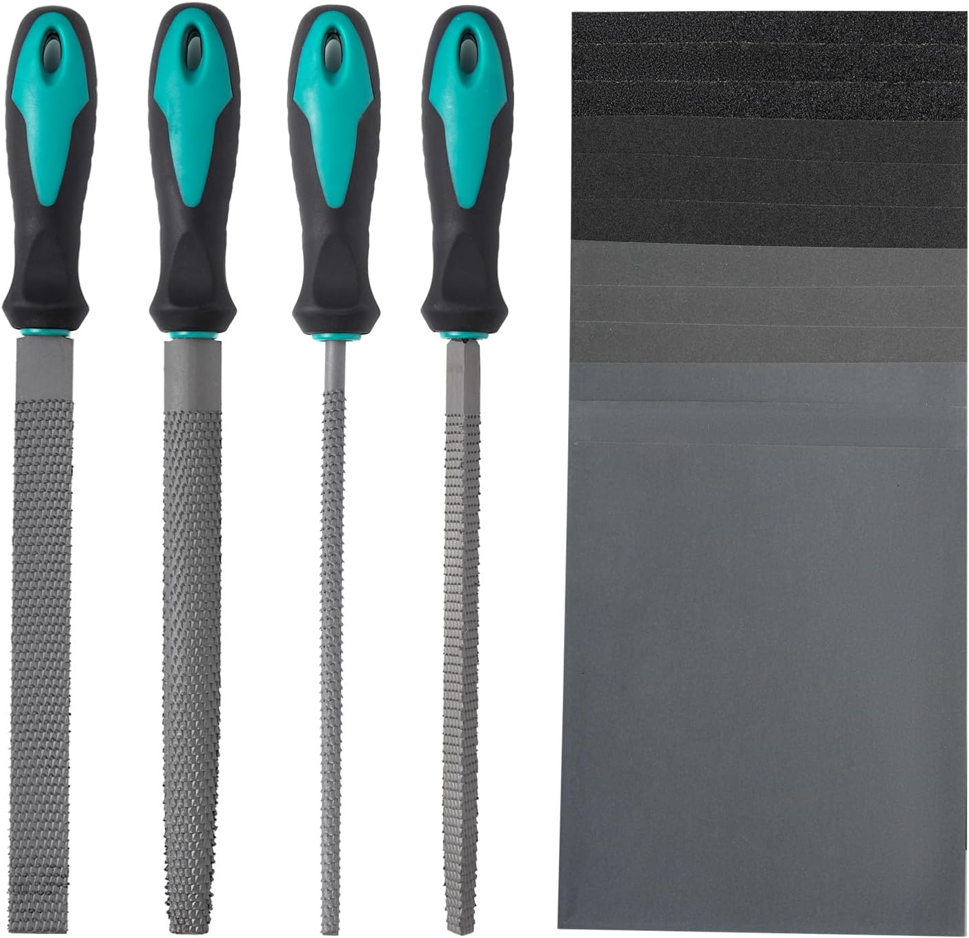 YCAMMIN 8" Wood Rasp File Set with Rubber Grip - Includes Hand Cut ...