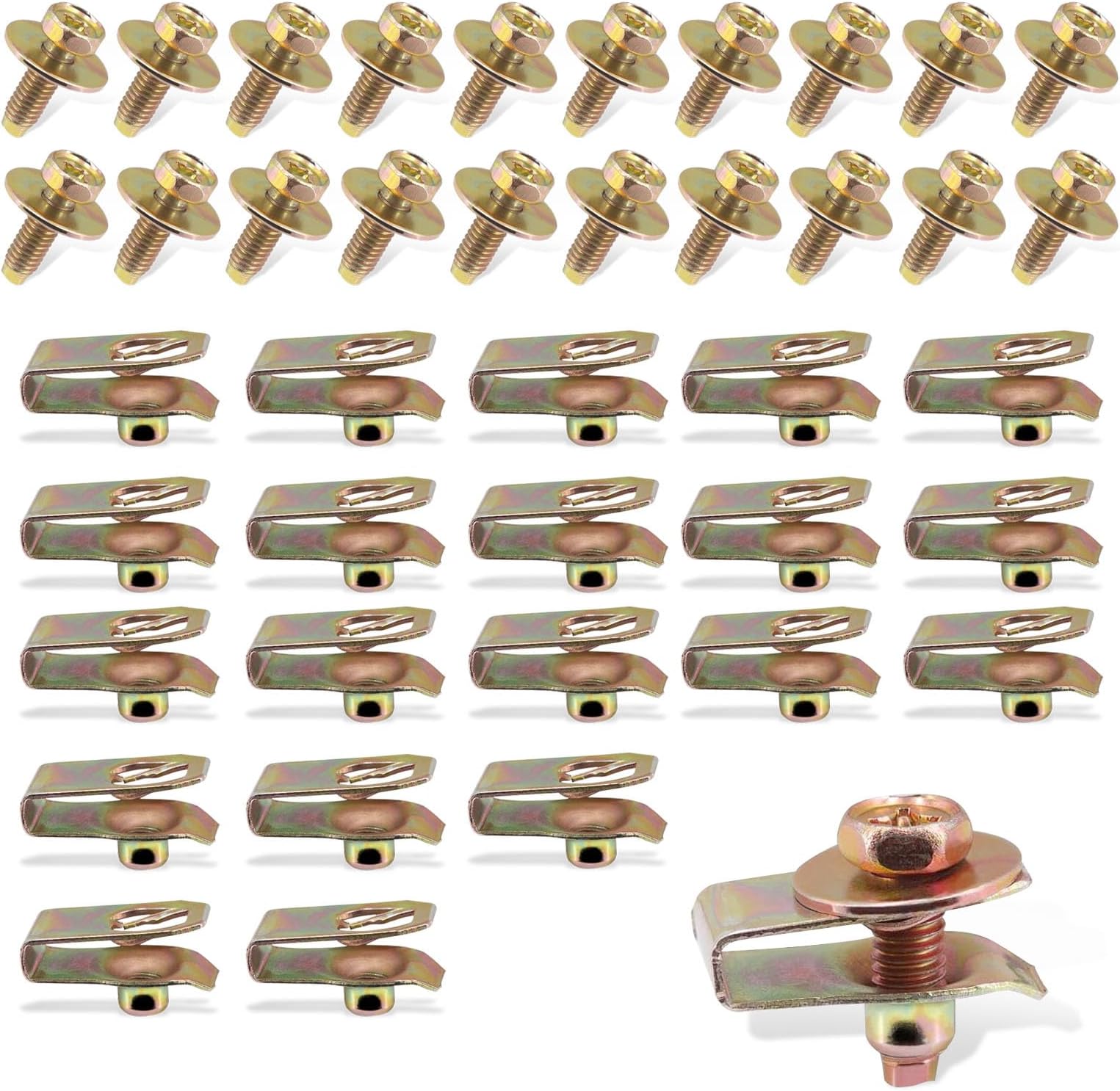 Amazon.com: GKmow 40 PCS Body Bolts, U-Nuts Clips, Bumper Push-Type ...
