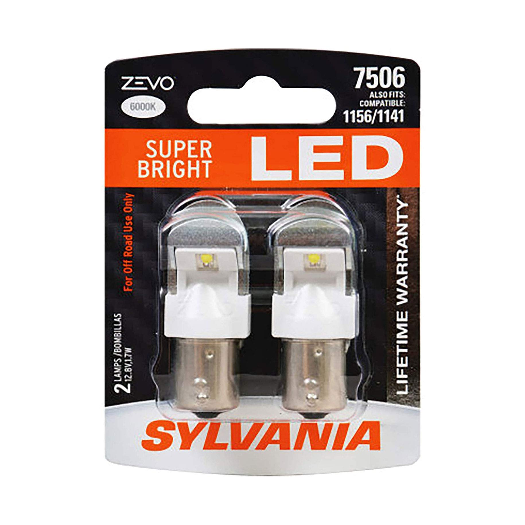 SYLVANIA ZEVO 7506 White LED Bulb, (Contains 2 Bulbs)