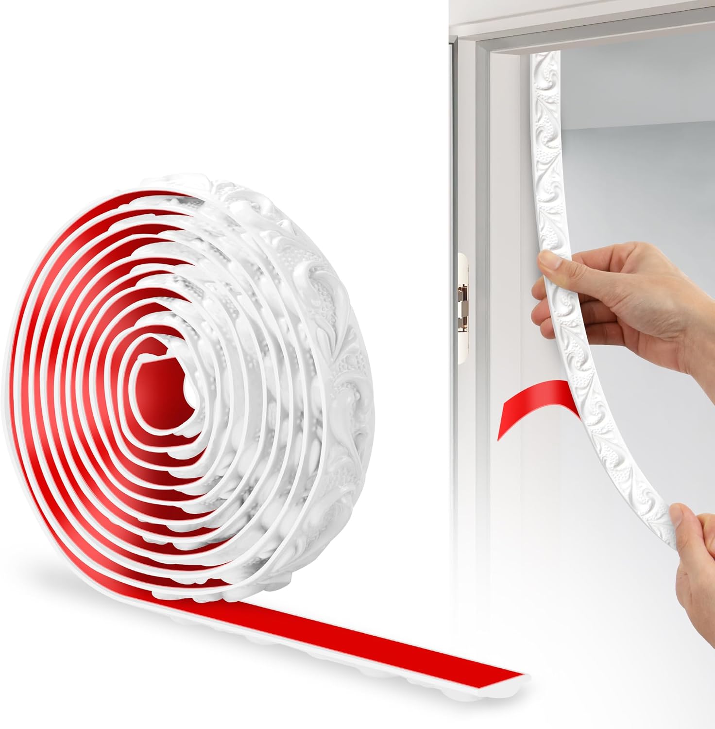 JUNART PVC Moldings Trim, 300cm×2cm, 3D Wallpaper Border, Coving for ...