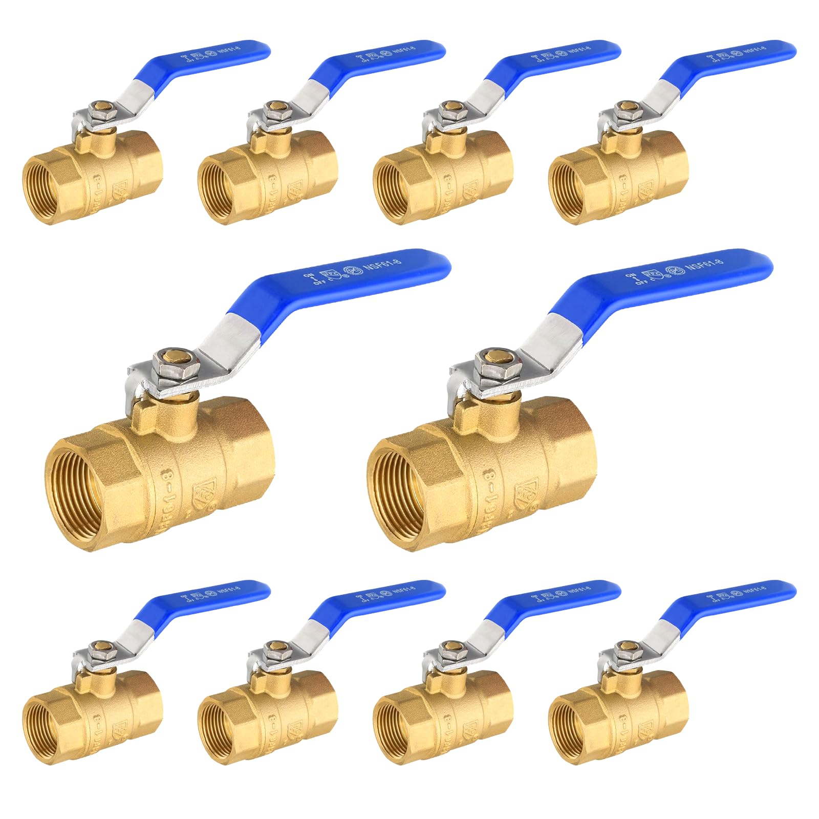 Amazon.com: HeSun 10-Pack 1/2 Inch FIP Threaded Ball Valve, Brass Full ...
