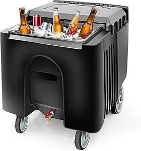 Amazon.com: Ice Caddy Bin, Commercial Insulated Rolling Mobile Portable ...
