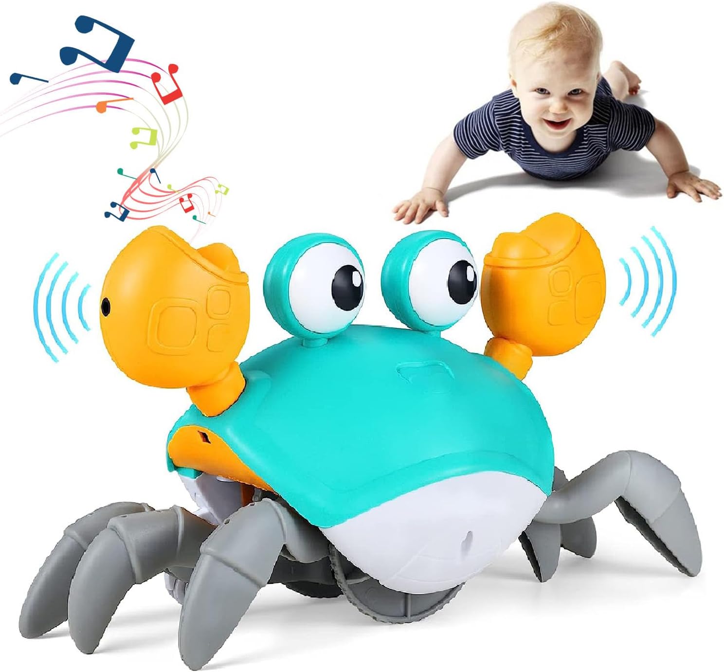 Amazon.com: Baby Toys Infant Crawling Crab - Tummy Time Toy Gifts 3 4 5 ...