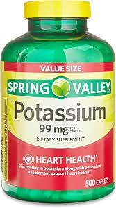 Amazon.com: Spring Valley Potassium Dietary Supplement, 99mg, 500 ...
