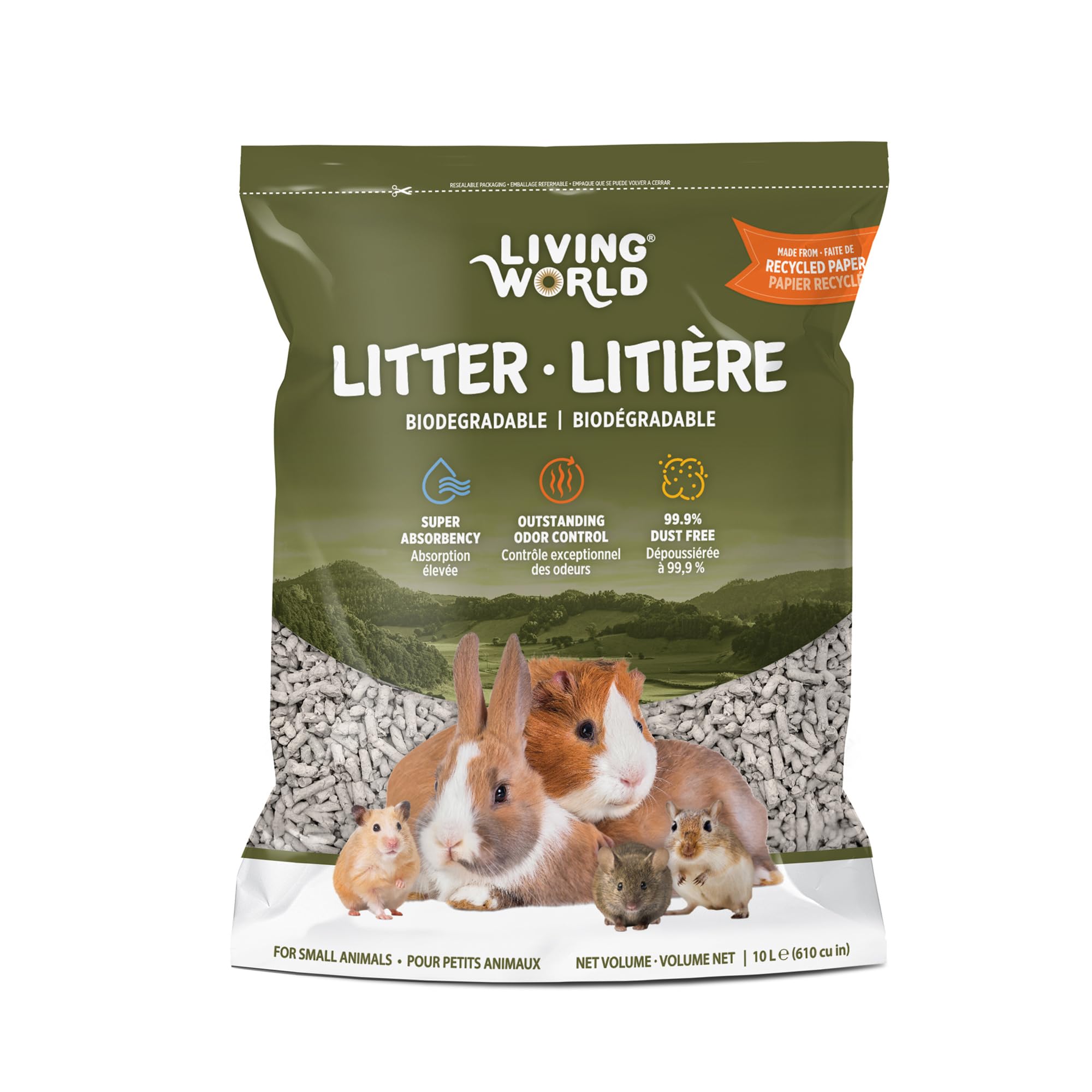 Living World 61274 Biodegradable Litter for Small Animals, 10L (610 ...