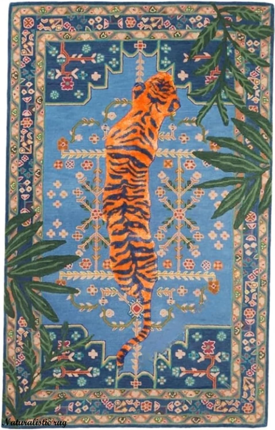 Amazon.com: Bengal Tiger Animal Print Wool Area Rug Handmade Featuring ...