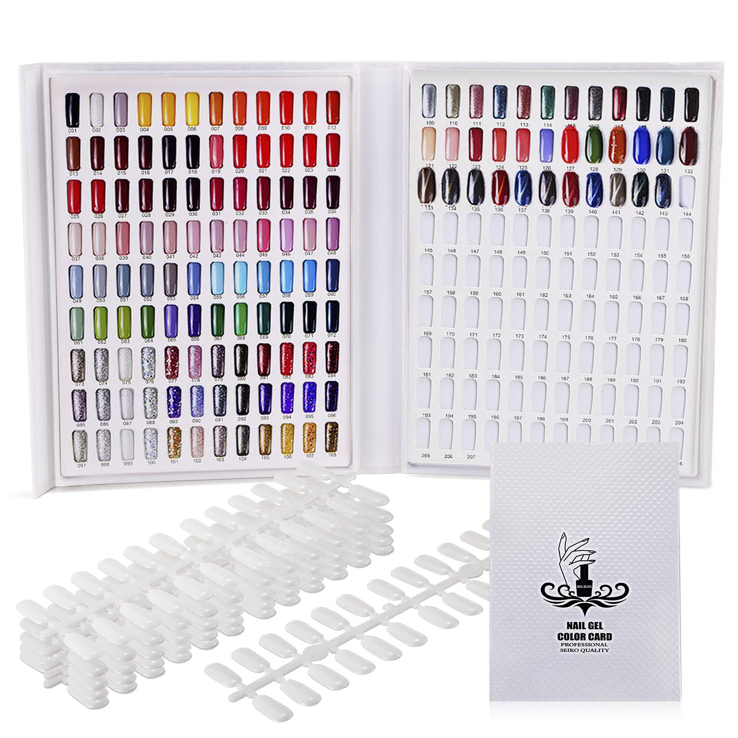 Amazon.com: Noverlife Professional 216 Nail Colors Chart, White Nail ...