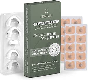 AAZRAA Magnetic Nasal Strips | 30 Days Supply | Extra Hold Snore ...