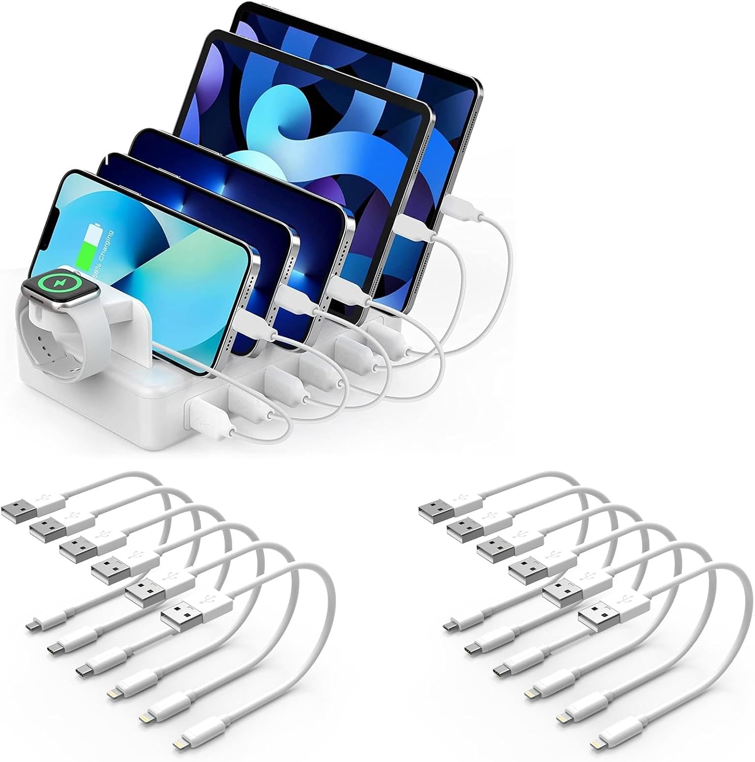 Amazon.com: CREATIVE DESIGN 50W 6 Ports Charging Station for Multiple ...