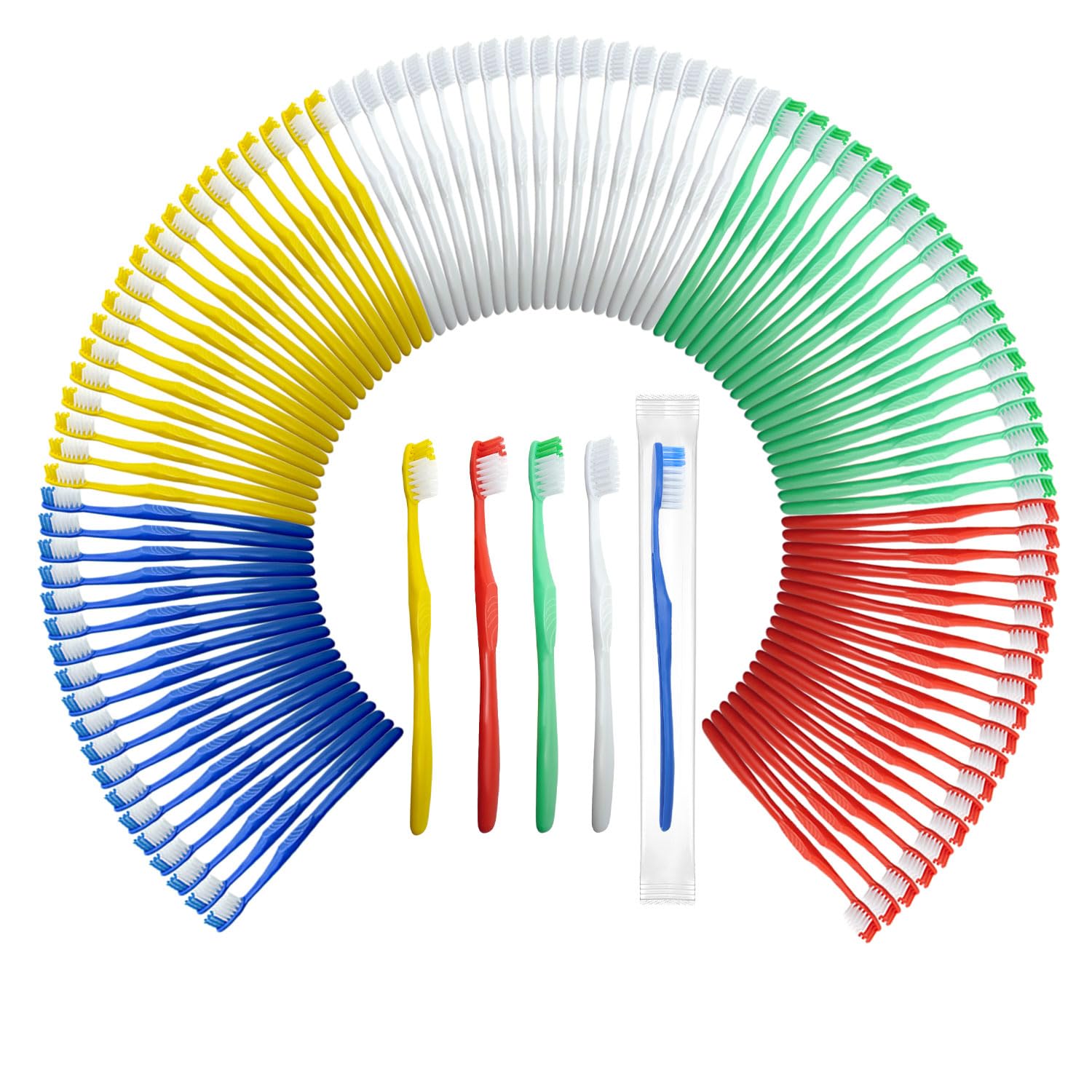 Amazon.com : YOUKE OLA 500 Pack Disposable Toothbrushes, Multi Color ...