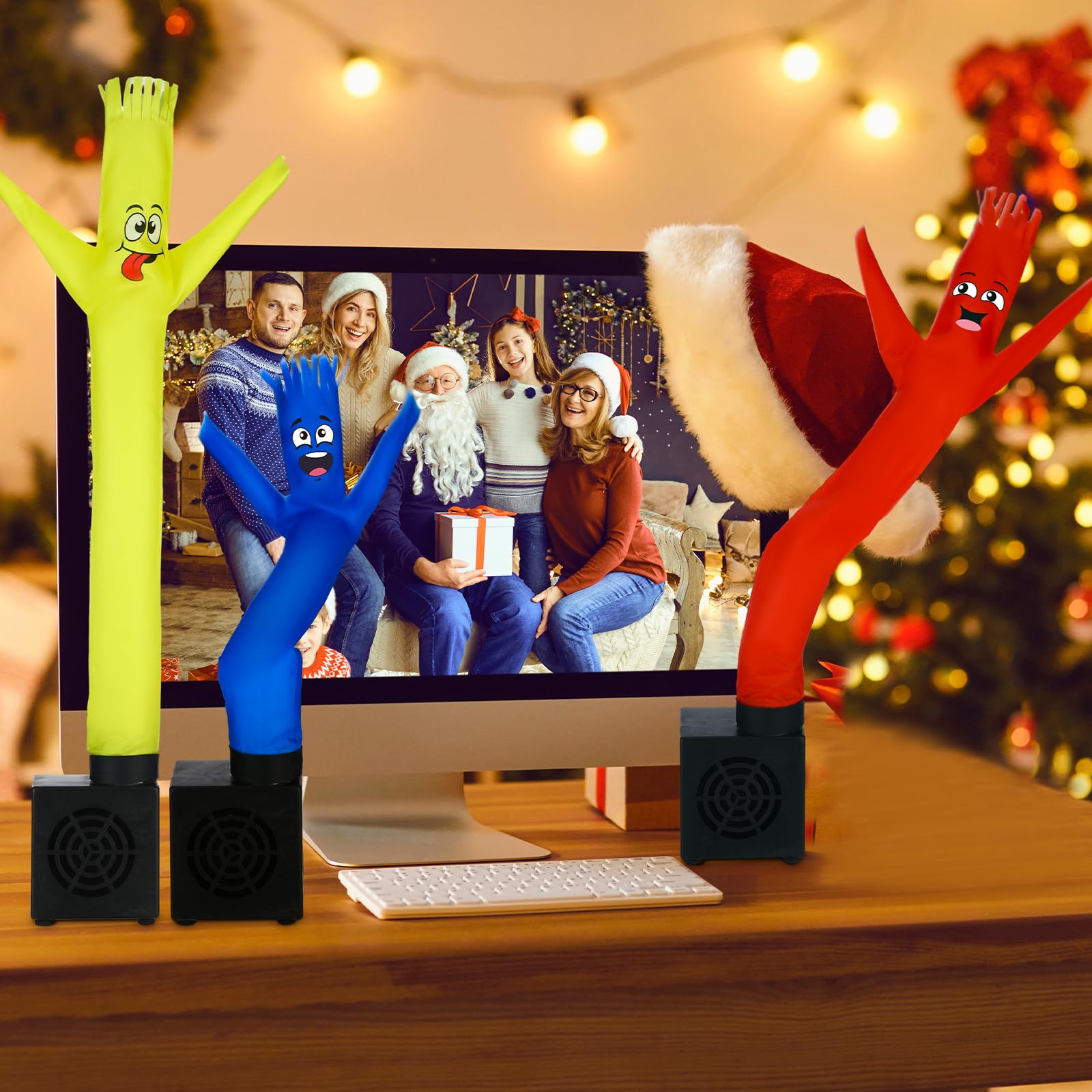 Poen 3 Pcs Mini Inflatable Tube Man Desktop Wacky Waving Inflatable Arm ...