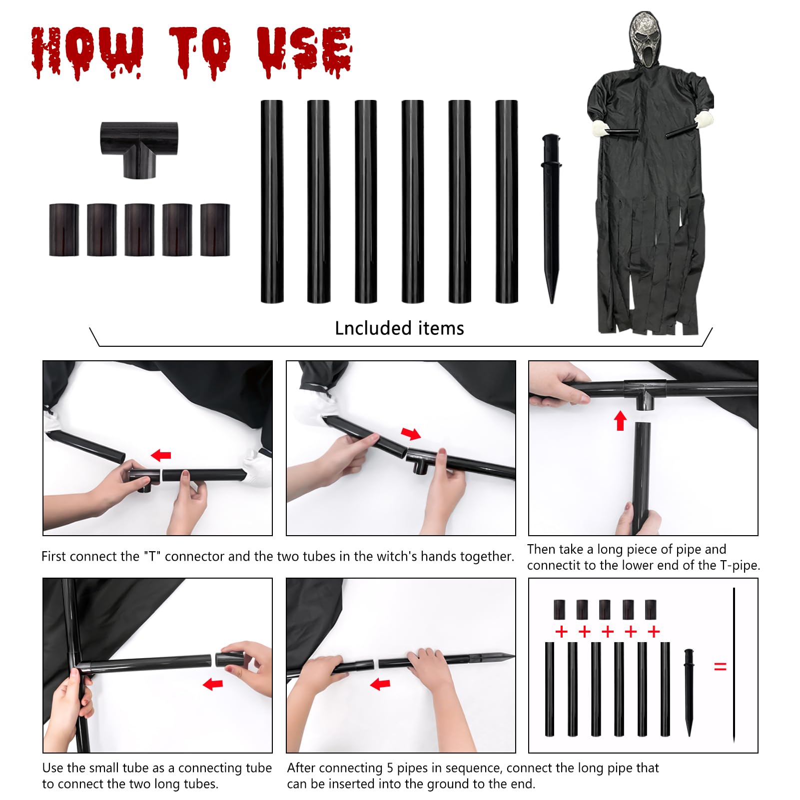 DUOLAM Halloween Scream Scarecrow Ghost Decorations: Scary Screaming ...