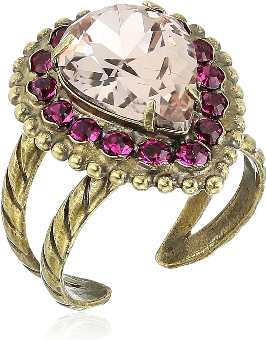 Amazon.com: Sorrelli Womens Radiant Sunrise Adorned Teardrop Ring, Pink ...