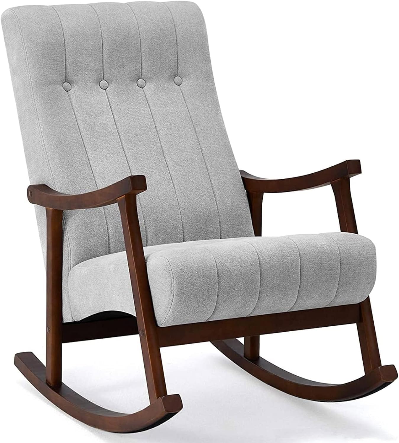 Amazon.com: AVAWING Upholstered Rocking Chair with Fabric Padded Seat ...