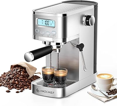 Amazon.com: CASABREWS Ultra Espresso Machine with LCD Display, Powerful Milk Frother and ...