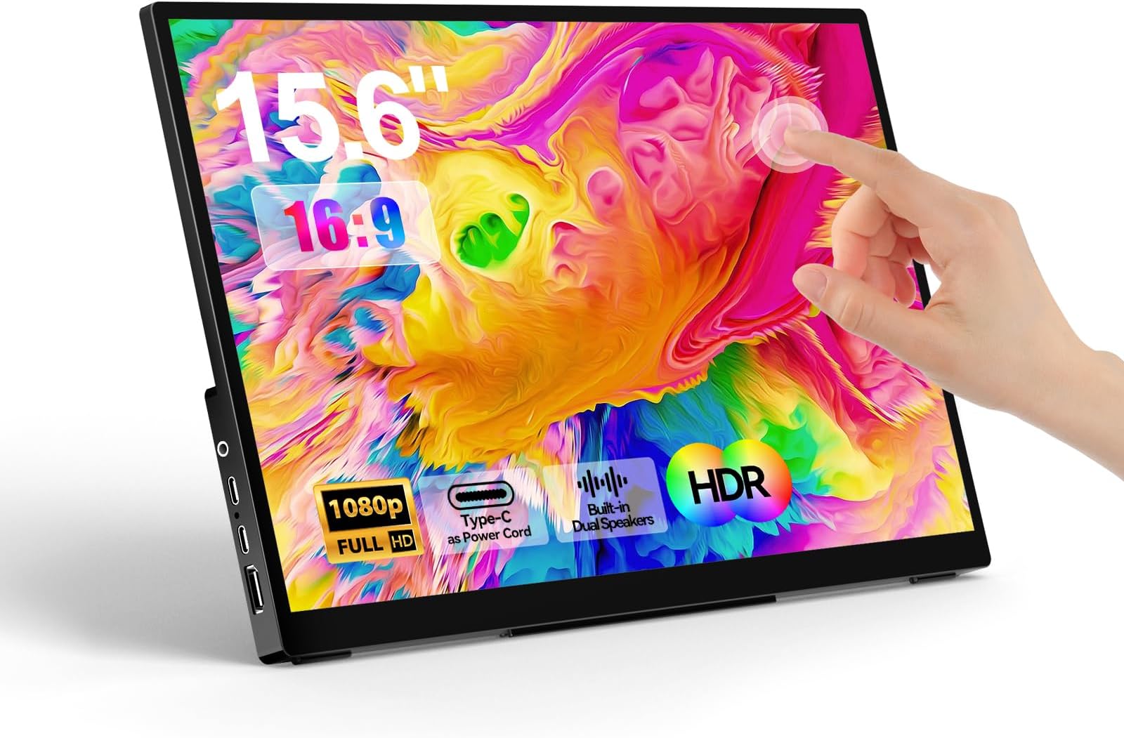 Amazon.com: CAPERAVE 15.6'' Portable Monitor Touchscreen, FHD IPS Touch ...