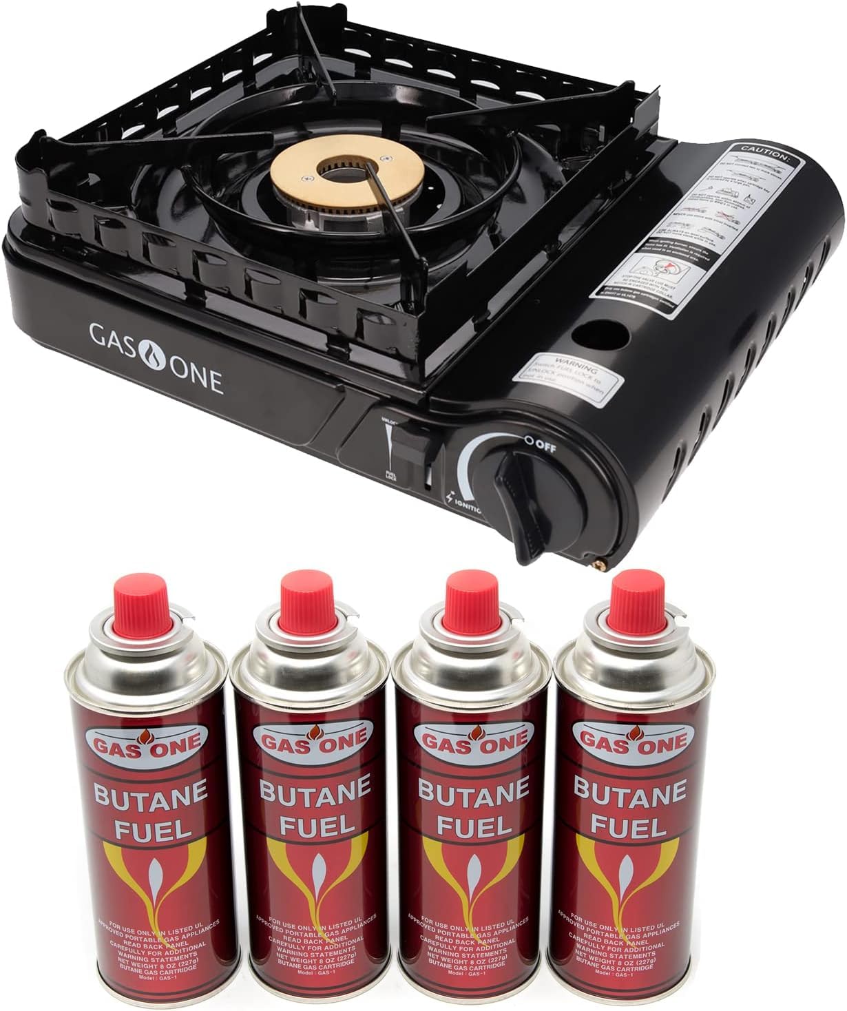 Amazon.com: Gas One Dual Fuel Portable Stove 15,000BTU With Brass ...