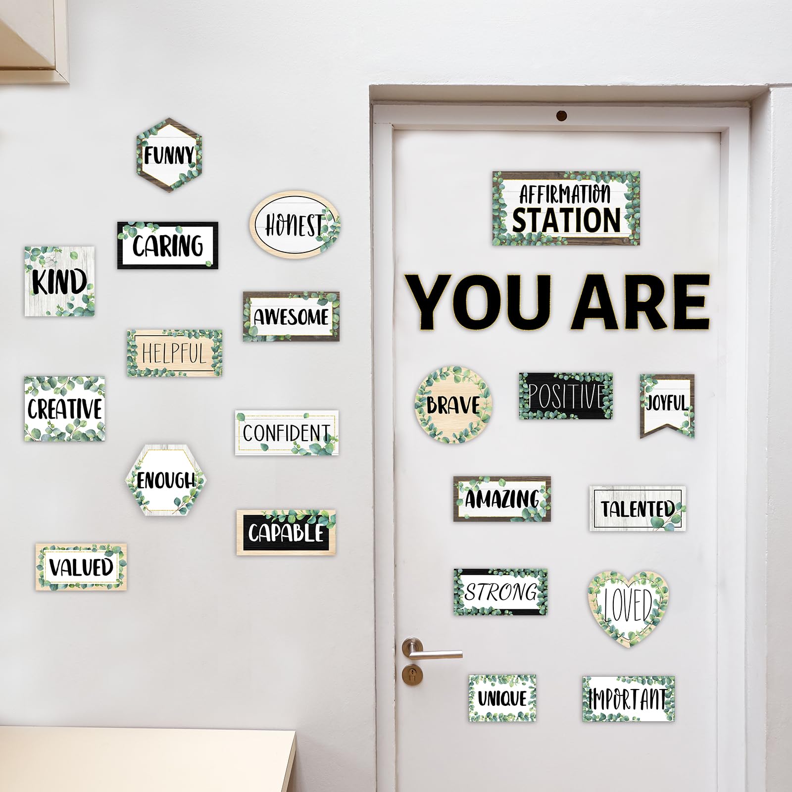 Snapklik.com : Eucalyptus Affirmation Station Bulletin Board Classroom ...