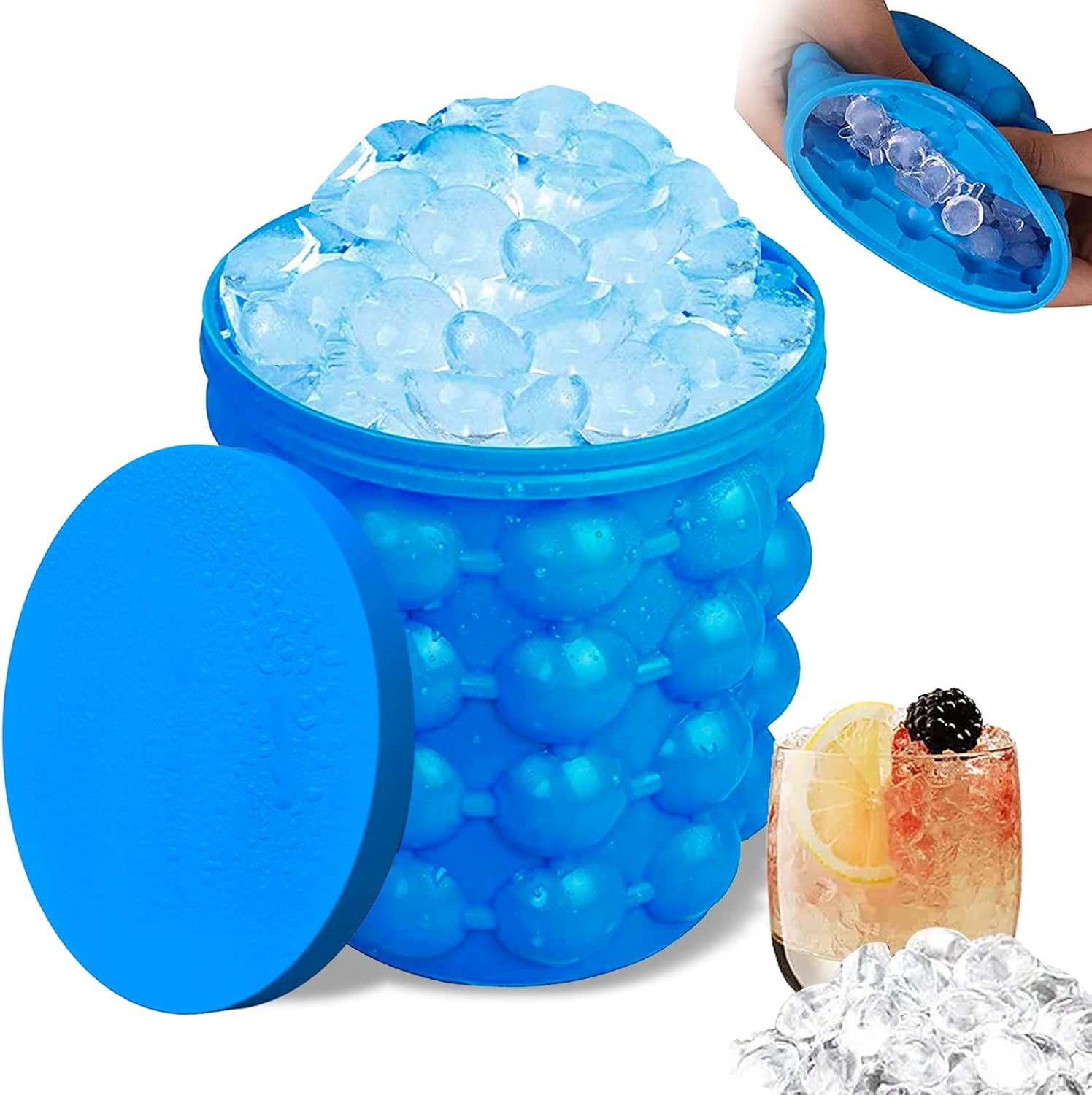 Amazon.com: Ice Cube Mold Ice Cube Trays, New 3D Ice Cubes Maker(2 in 1 ...