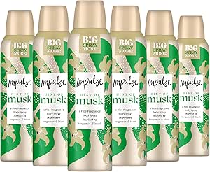 Impulse Hint Of Musk Body Spray Deodorant 6 x 150 ml : Amazon.co.uk: Beauty