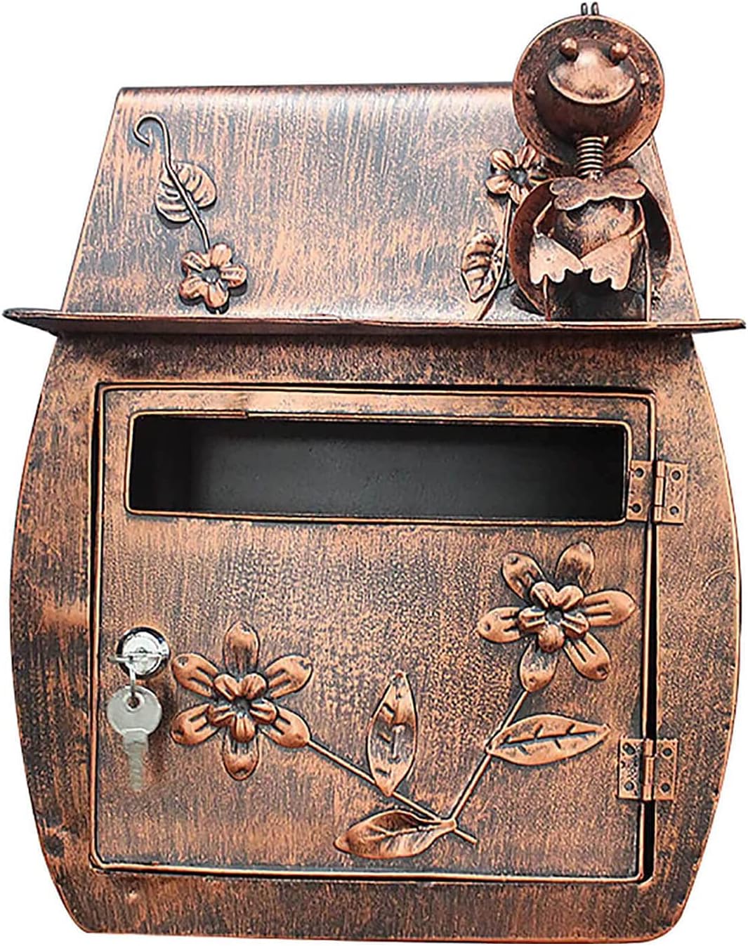 Lockable Retro Wall Mounted Mailboxes, Vintage Iron Wall Mounted with ...