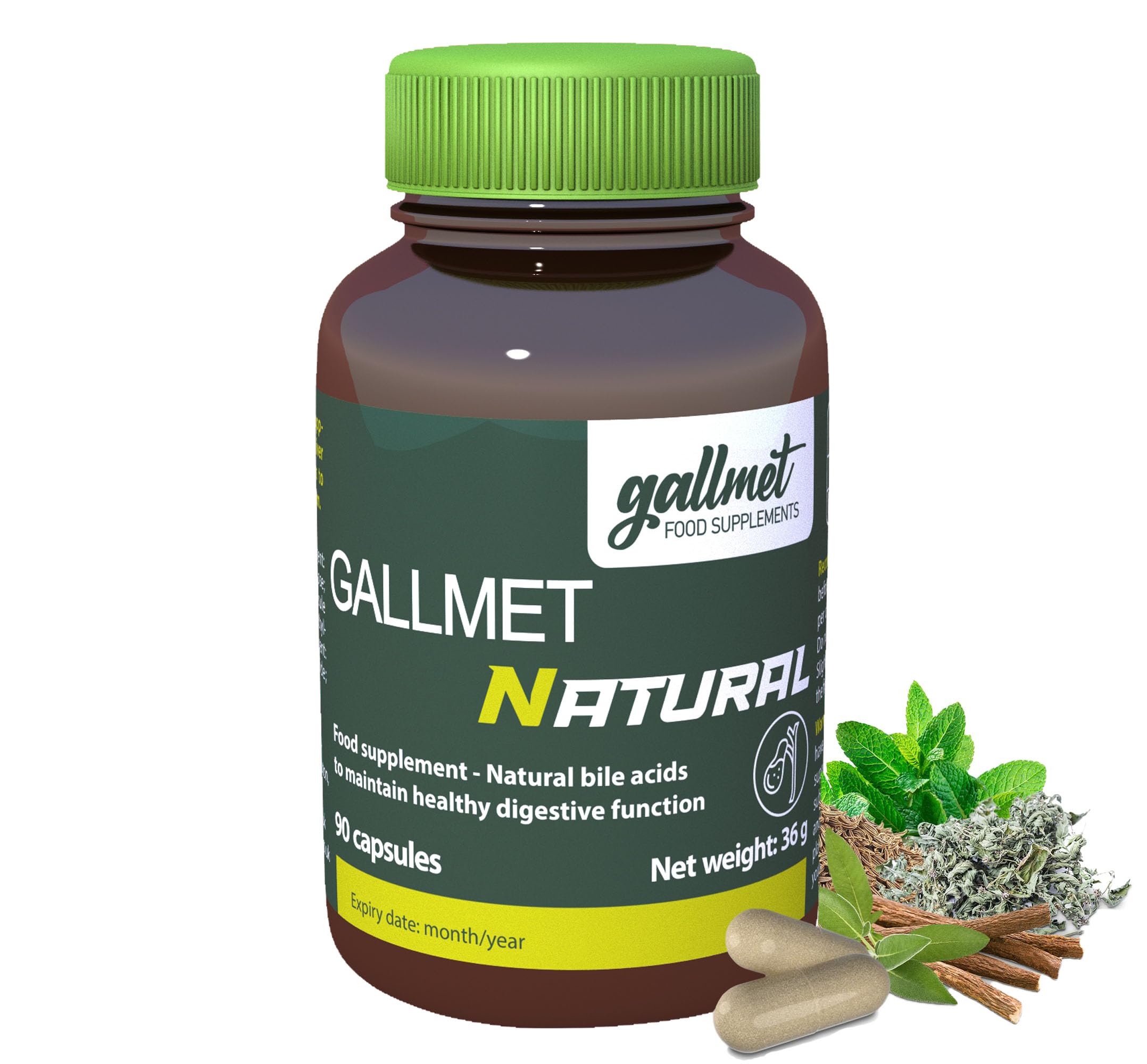 GALLMET Natural 90x Ox Bile 125mg Bile Salt Naturally Support After ...