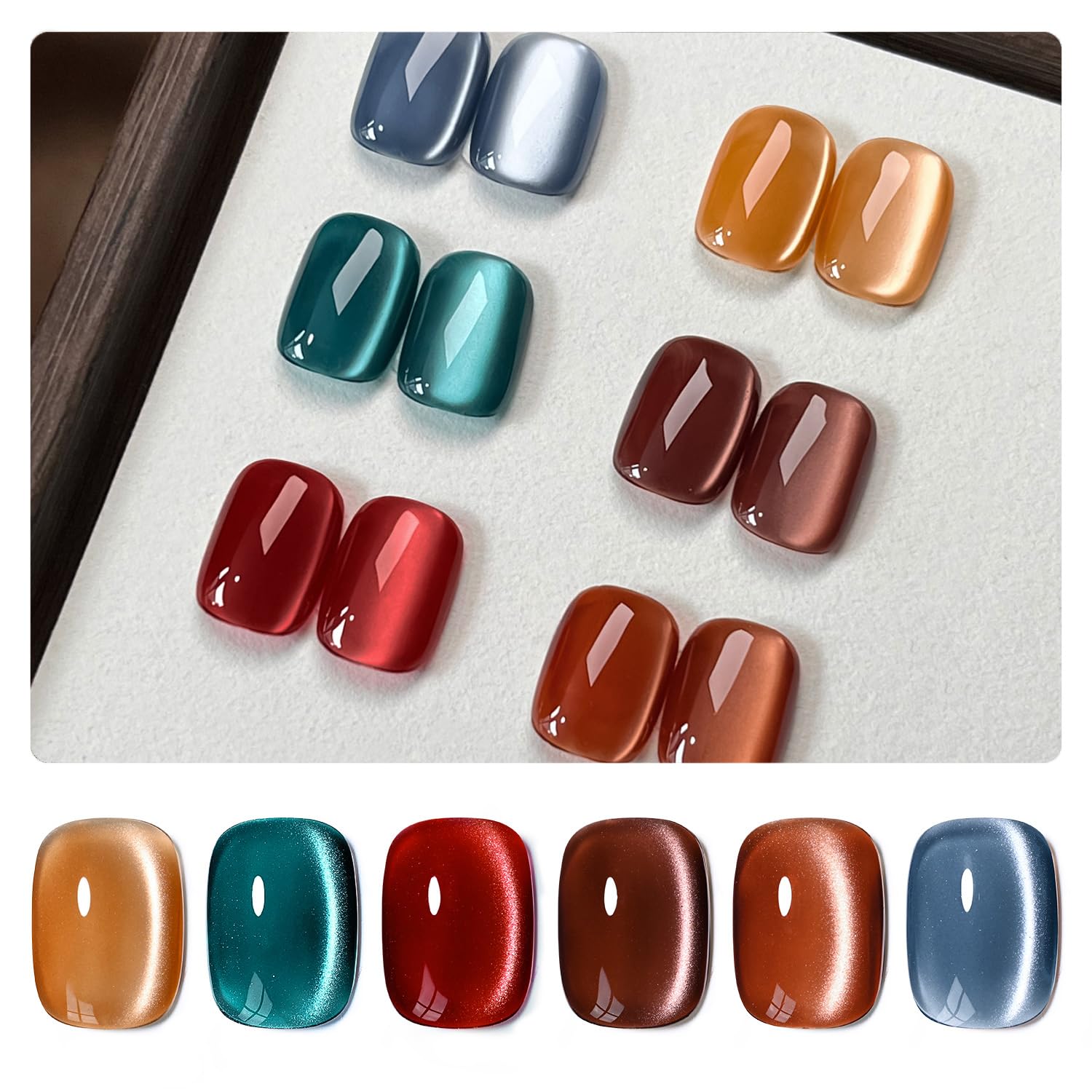 Amazon.com : GAOY Silk Glitter Cat Eye Gel Polish Set with Magnet, 6 ...