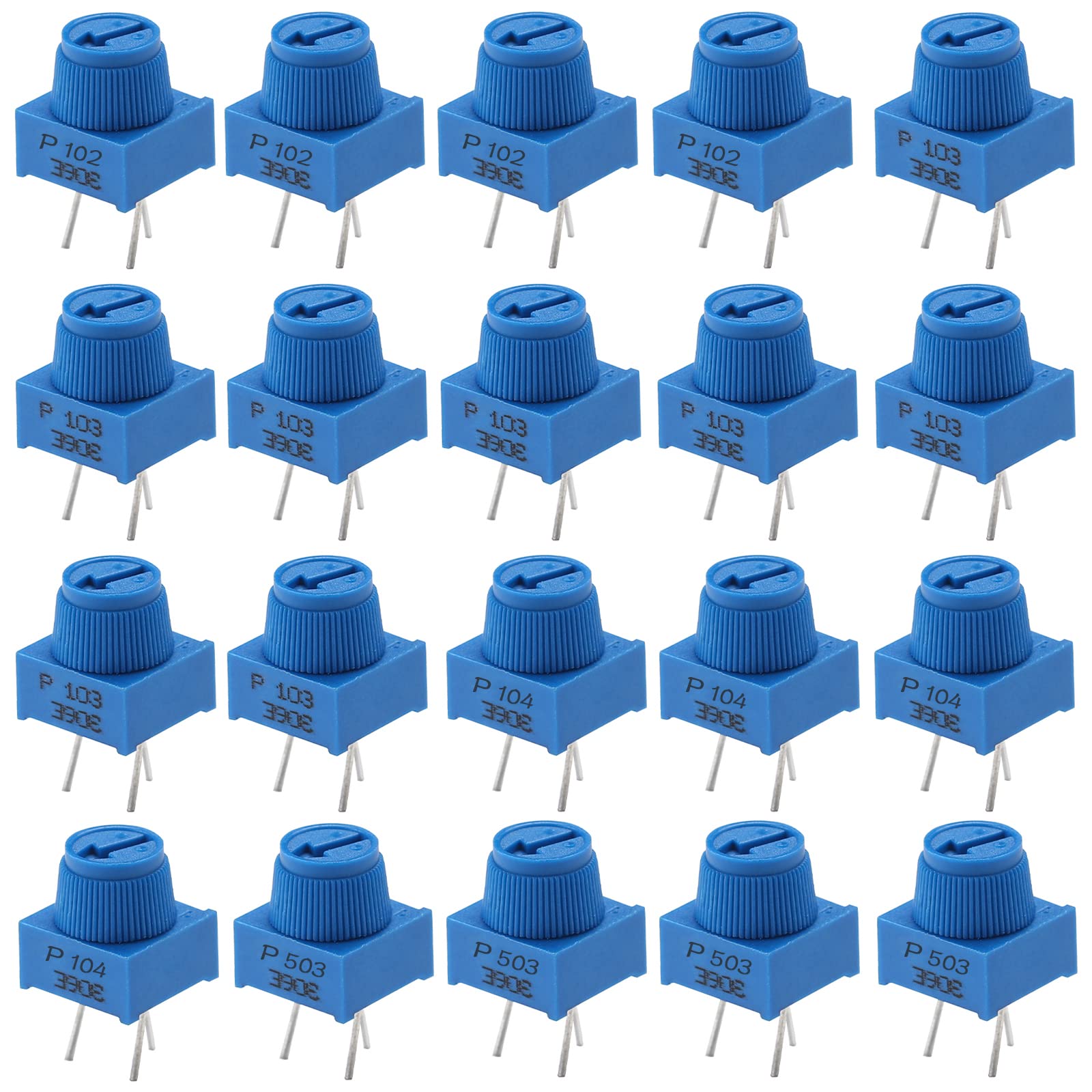 Snapklik.com : Molence 20PCS 1K 10K 50K 100K Ohm Breadboard Trim ...